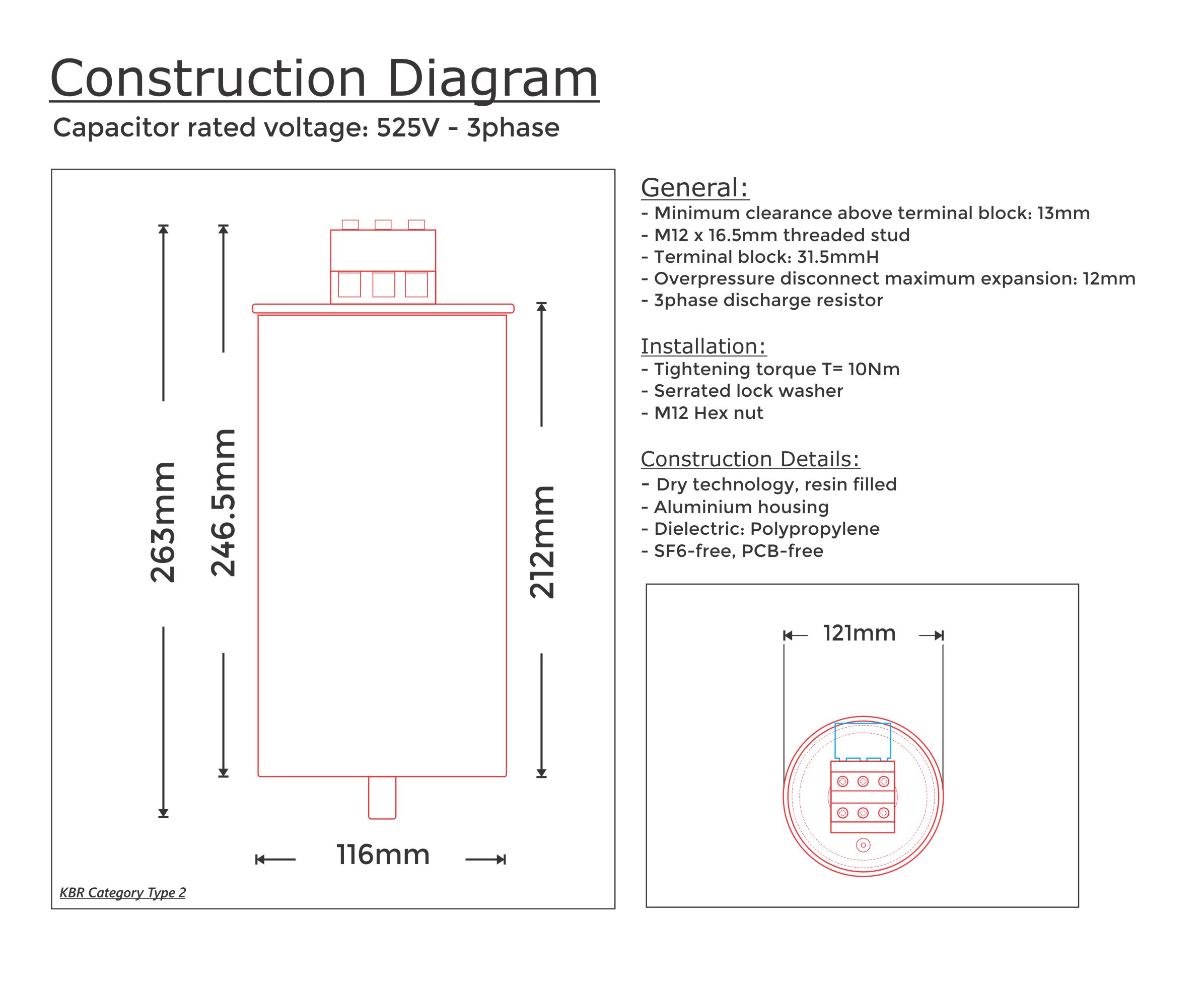 20 kvar, 440V Capacitor